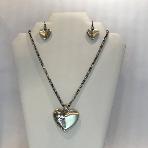 Brighton | Jewelry | Brighton Heart Pendant Earring Set | Poshmark